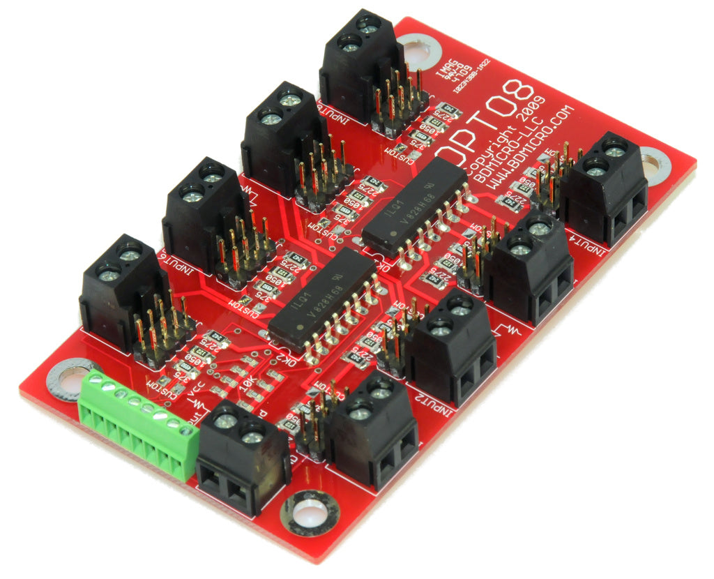OPTO-8 8-Way Optical Isolation Optocoupler Board – BDMICRO, LLC